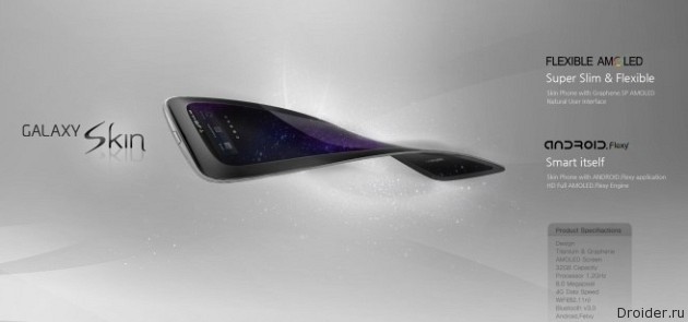 Гибкий смартфон Galaxy Skin - будущее не за горами | Droider.ru